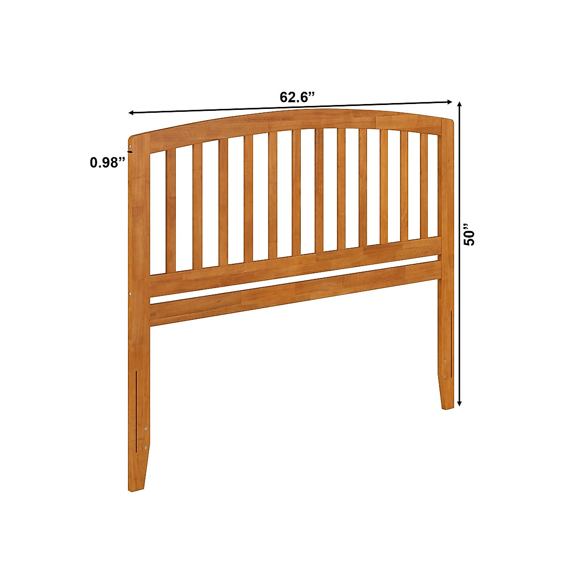 AFI Richmond Queen Solid Wood Headboard with Attachable Charger in Light Toffee