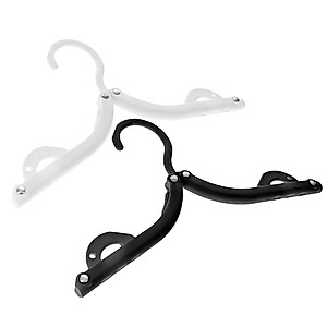 SE 12-Piece Set of Folding Ultra Compact Travel Hangers (Black & White), Open 16-Inches Folded 5-Inches