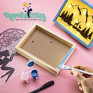 ROMI'S WAY DIY Frame Night Light – Crafts for Girls Ages 6-8-12 – Drawing Arts and Crafts for Kids – DIY Craft Kits for Girls & Boys – Art Supplies Kits for Kids – 6 89 Year Old Girl Gifts