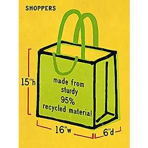 Blue Q Shopper ~ People I Want to Meet: Dogs. Reusable grocery bag, sturdy, easy-to-clean, perfect for dog lovers, 15"h x 16"w x 6"d, made From 95% recycled material.