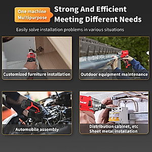 Cordless Impact Driver Kit 16.8V Max Torque 140Nm（105ft-lbs）High Rotation Electric Impact Driver Brushless Motor Continuously Variable Rechargeable 1/4" impact driver 2.0Ah Batteries