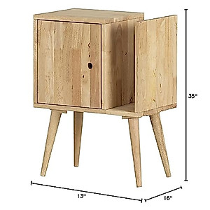 South Shore Kodali Solid Storage Unit, Narrow, Natural Wood