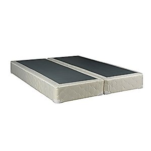 Mattress Solution Wood Split Traditional Box Spring/Foundation for Mattress Set, Full, Beige