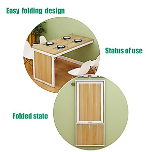 JJPSQHRV Folding Dining Table Wall-Mounted Fold Up Wall Table for Small Spaces MDF Multi-Function Home Office Desk Modern Simplicity Computer Desk Space Saving