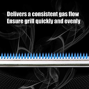 MONIBAQ Grill Replacement Parts for Nexgrill Deluxe 6 Burner 720-0896B 720-0896C, for 5 Burner 720-0896 720-0882A 720-0925, 6 pcs Porcelain Steel Flame Tamers Heat Shields Plates+Burner Tubes Kit