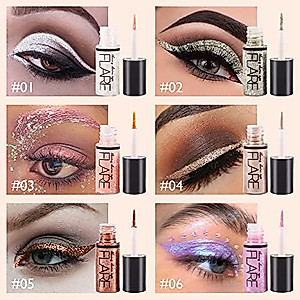 evpct 10 Colors Glitter Liquid Gel Eyeliner Eye Glitter Eyeshadow Makeup Set Pink Brown White Gold Glitter Liquid Eye shadow Set delineador de ojos contra el agua delineadores de colores para ojos