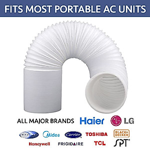 Air Conditioner Hose, Portable Exhaust Vent Hose with 5.1 Inch Diameter - Clockwise, with Length up to 80"