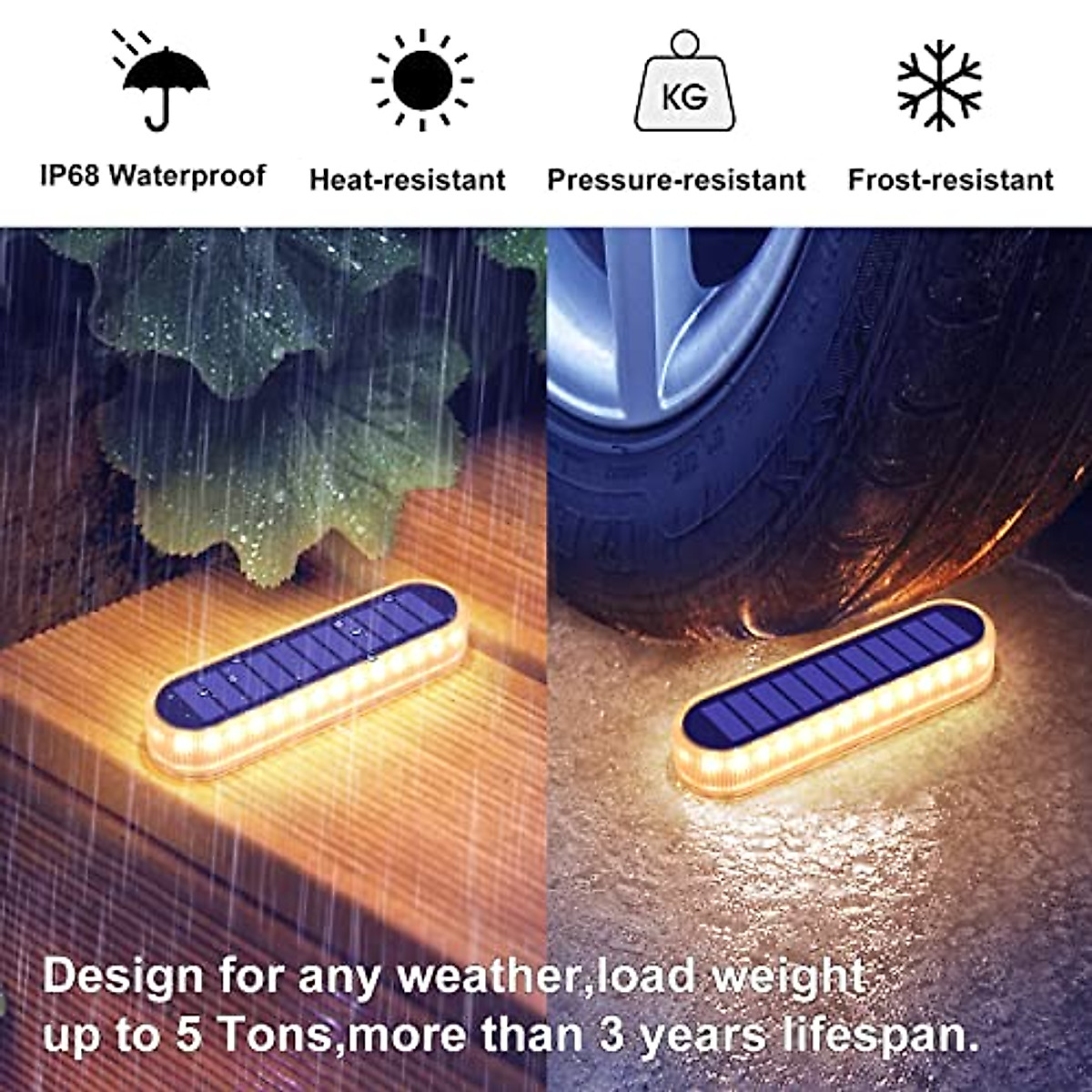 Solar Step Lights Waterproof,Warm White Deck Outdoor,Solar Fence LED,Solar for Stairs,Yard,Patio,Post,Railing,Garden,Backyard,Front Door,Pathway,Driveway,Porch(4 Pack)