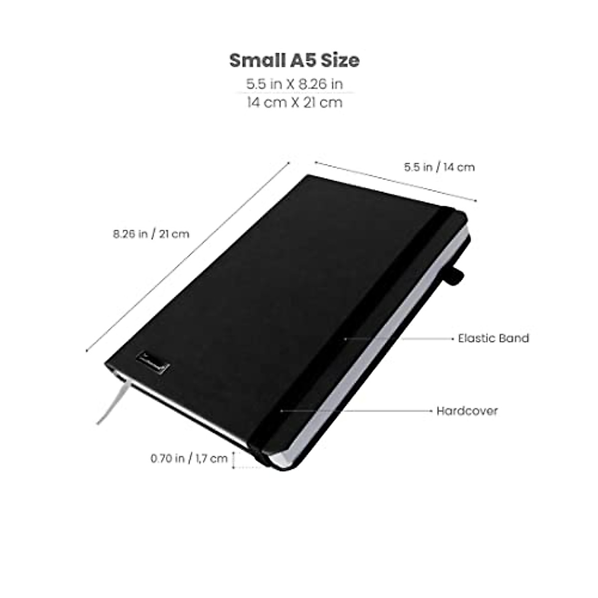 THESMARTNOTEBOOK Letter Dotted Luxury Hard Cover | 190 Pages | 100g | Eco-Friendly Smart Note-Taking | Free App for Digital Note-Taking and Organization | Black