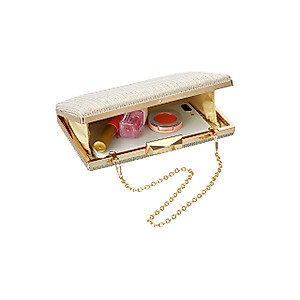 Rucavono Gold Clutch,Women's Evening Handbags Gold Clutch Purses For Women Evening Gold Evening Crossbody Shoulder Bag For Wedding Party Bridal Prom