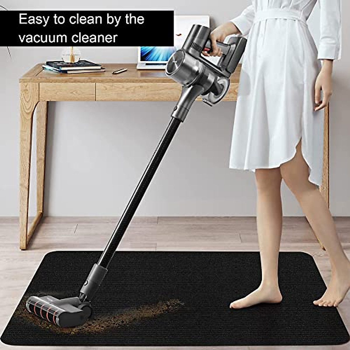 Jakarl Office Rolling Chair Mat for Hardwood Tile Floor, Computer Gaming Under Desk Low-Pile Rug, Large Anti-Slip Floor Protector Mat for Home Work (Black, 36" X 55")