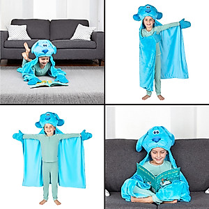 Franco Kids Bedding Super Soft and Cozy Wearable Hooded Throw, 30 in x 50 in, Blues Clues