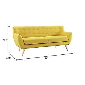 Modway Remark Mid-Century Modern Sofa With Upholstered Fabric In Sunny