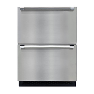 Brama Undercounter Drawer Refrigerator Freezer Built-In or Freestanding Indoor or Outdoor Use, Stainless Steel 4.9 Cu.Ft. Beverage Fridge, 24-Inch, Metallic