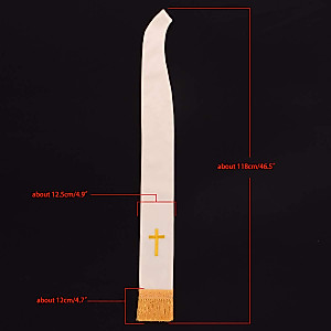 BLESSUME Church Clergy Pastor Cross Embroidered Stole (White 2)