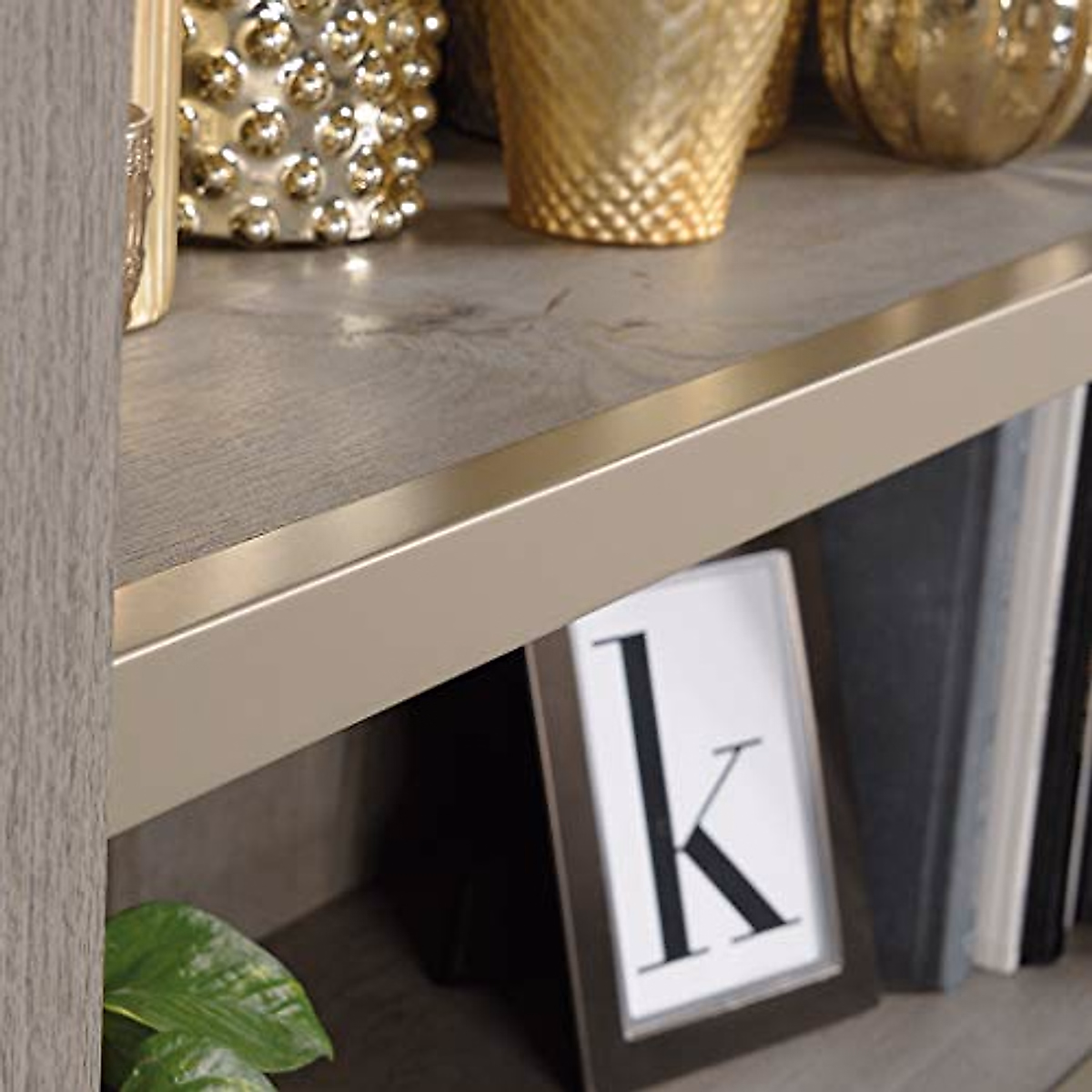 Sauder Manhattan Gate Tall Bookcase Mystic Oak Finish, L: 36.02" x W: 14.45" x H: 72.05"