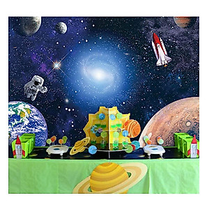 CGXINS Outer Space Backdrop for Baby Kids Astronaut Themed Birthday Party Decoration 7x5ft Universe Galaxy Stars Newborn Baby Shower Photo Background Photography