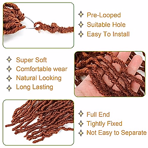 Karida Faux Locs Crochet Hair 36 Inches, New Soft Locs Crochet Hair 5 Packs, Crochet Faux Locs Hair Pre Looped Crochet Hair for Black Women (36 Inch (Pack of 5), 350#)