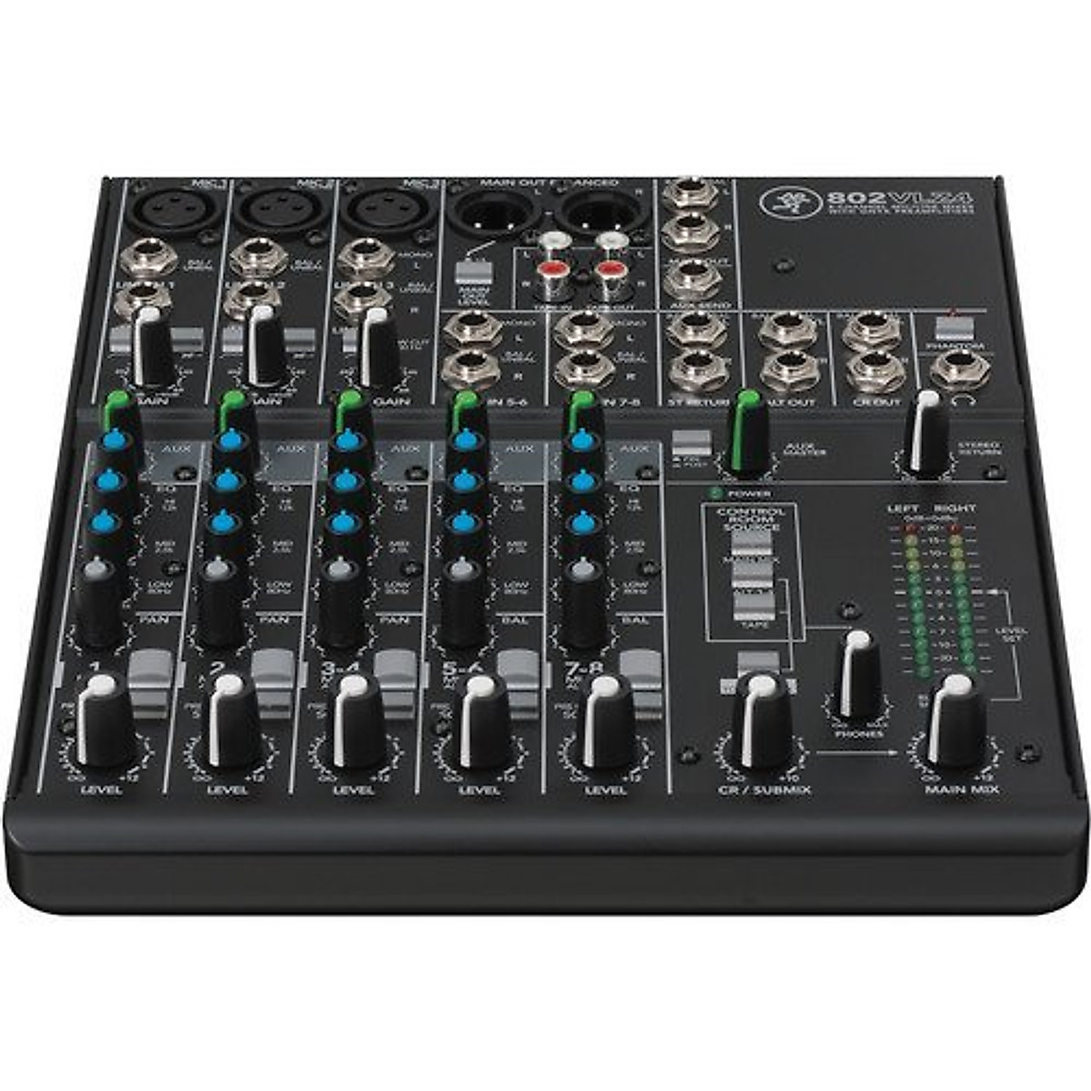 Mackie 802VLZ4 8-Channel Ultra-Compact Mixer with G-MIXERBAG-1212 Padded Nylon Mixer/Equipment Bag & PB-S3410 3.5 mm Stereo Breakout Cable, 10 feet Bundle