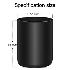 yuyuefourseas Matte Black Utensil Holder for Kitchen Counter, Ceramic Kitchen Utensil Crock for Countertop Easy to Clean, Modern Cooking Utensil Spatula HolderBy 4.4*6.3 Inch