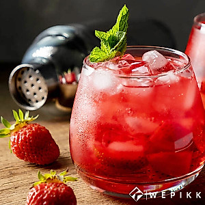 Wepikk Cocktail Shaker Set Bar Tools Mixology Bartender Kit Stainless Steel Drink Mixer Portable Carry Bag Travel Kit 25.4 oz Martini Whisky Mojito Margarita Tequila