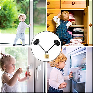 Hotop 4 Pieces Refrigerator Door Lock with Key Padlock Freezer Door Safety Cabinet Chest Mini Fridge Lock for Adults with Adhesive