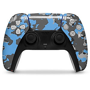 WraptorSkinz Skin Wrap compatible with Sony PS5 DualSense Controller WraptorCamo Old School Camouflage Camo Blue Medium (CONTROLLER NOT INCLUDED)