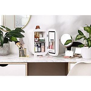 Subcold Pro6 Luxury Mini Fridge Cooler 6 Litre / 8 Cans AC & Exclusive USB Power Option Small Portable Fridge For The Office, Bedroom, Car, Skincare & Cosmetics Pink