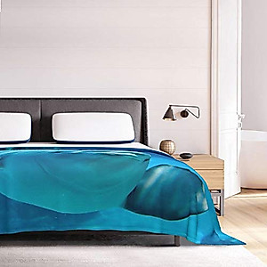 D-WOLVES Plush Throw Blanket,Cute Beluga Whale - Blue Soft Fuzzy Fleece Blanket,Cozy Outdoor Travel Blanket for Bedroom Livingroom Sofa Couch Car Bed,50x60 in