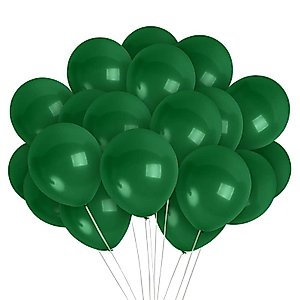 Treasures Gifted 36 Count Pine Green Latex Balloons - 12 Inch Round, Premium Latex, Durable, Versatile, Luxurious Color - Perfect for Birthday, Baby Shower - Children & Babies, Unisex
