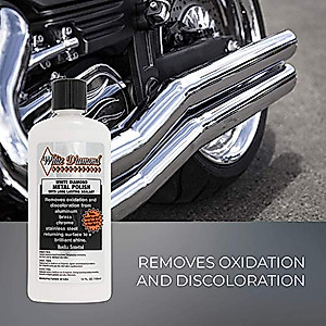 White Diamond Metal Polish - Perfect for Stainless Steel, Brass, Aluminum, Chrome, Gold, Silver - Multi-Purpose Cleaner, Sealant, & Rust Remover/Preventer for Cars, Jewelry, Boats & More - 2 Bottles