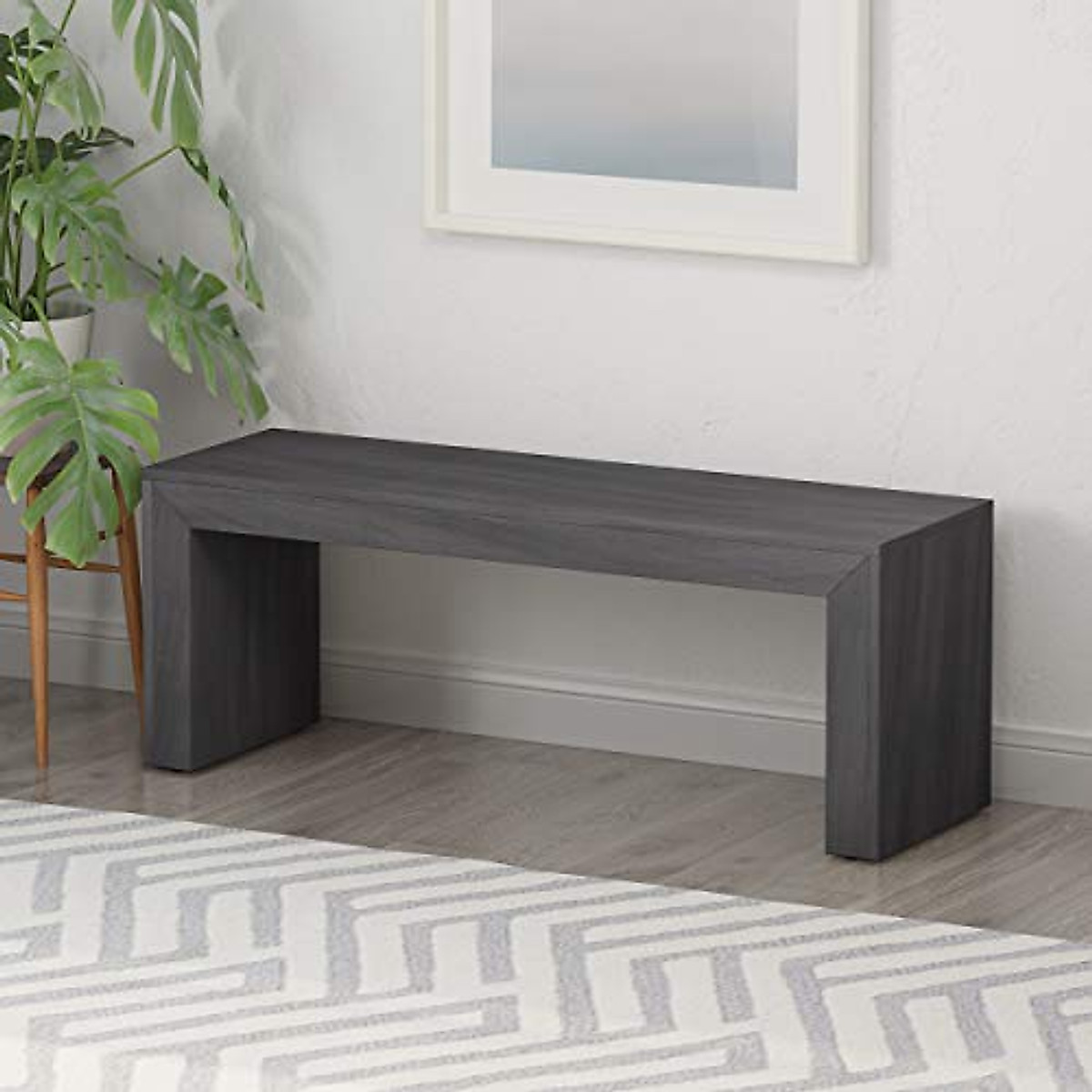 GDF Studio Farmhouse Acacia Wood Dining Bench, Black