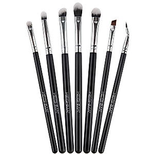 Keshima Professional Eye Makeup Brushes Set with Eyeshadow Brush, Eye Shadow Blending Brush, Smudge, Angled Crease, Pencil, Angled Eyeliner and Bent Eyeliner Brushes