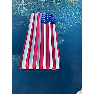 Inflatable American Flag Pool Float Patriotic US Stars & Stripes for Summer 4th of July Parties. Great Gift Idea!
