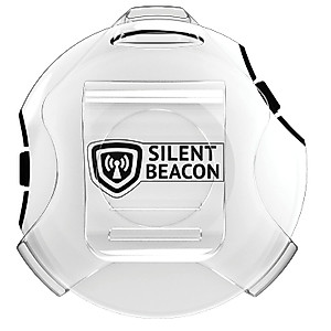 Silent Beacon Panic Button Safety Device: App-Enabled Bluetooth GPS Location Tracker & 2-Way Phone Calls, Speaker & Microphone, Custom Alerts, Rechargeable USB, Key Finder Wearable - NO fees (White)