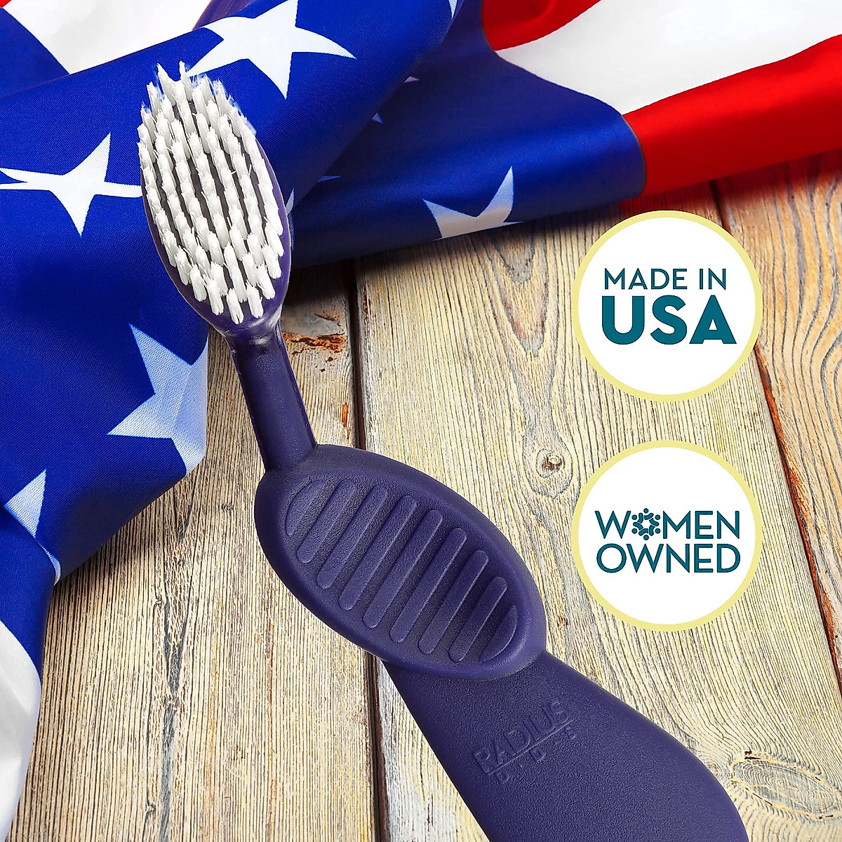 RADIUS Flex Brush with Soft Bristles Toothbrush BPA Free & ADA Accepted Designed to Improve Gum Health & Reduce Issues - Right Hand - Black/White - Pack of 1