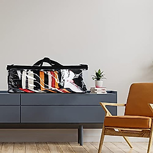 CTBRT Hat Storage Bag 2 Pack Clear Baseball Hat Organizer Holder for Baseball Caps Sturdy Cap Organizer Dust Proof Hat Racks with Black Handles and Zipper Closure