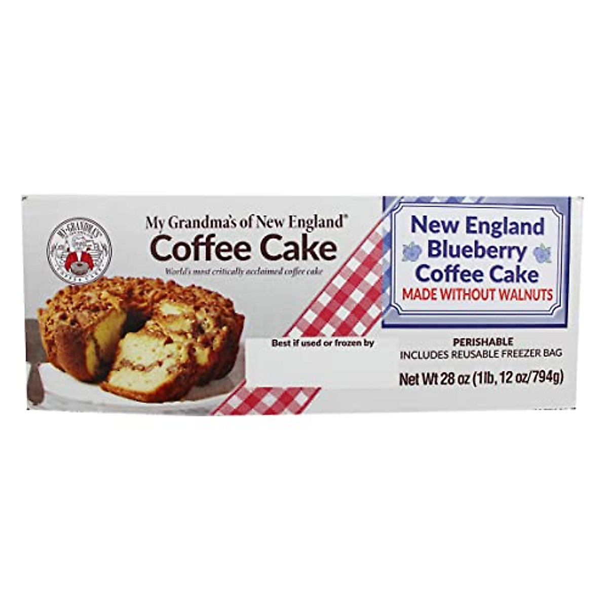 My Grandma's New England Blueberry Coffee Cake - Moist and Flavorful Coffee Cake - Maple Sweetened Cake for Special Occasions - 1.75 Pound (My Grandma's Blueberry Coffee Cake)