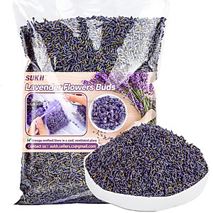 3OZ French Lavender Dried Lavender - Sukh Organic Lavender Sachets for Drawers and Closets Lavender Flowers Sachet Bags Fresh Scents Lavender Sachet Bags Dried Flowers Bulk