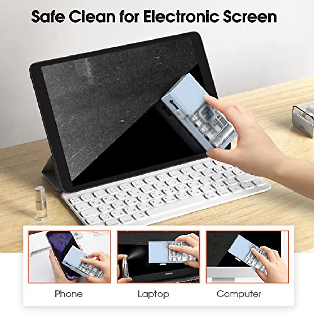 Electronic Cleaner Kit, Laptop Cleaning Kit, Keyboard Cleaner, 3 in 1 Earbud Cleaner Pen, Lens Pen for DSLR Camera Clean, Computer Screens Cleaning/Airpods Cleaner Kit/iPad Camera Phone Cleaning Tool