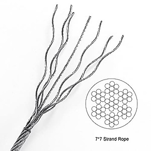 Vousile 50ft Clothesline Outdoor, 50' Stainless Steel Clothesline Wire Kit Heavy Duty Clotheslines Rope for Camping Travel Drying