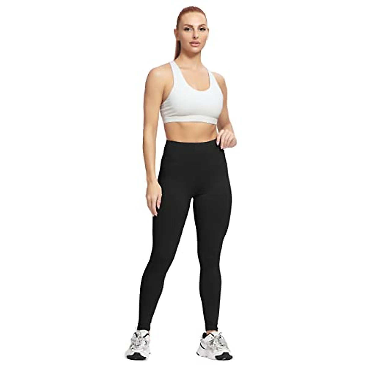VALANDY High Waisted Yoga Pants Stretch Tummy Control Athletic Workout Running Leggings for Women One Size 5Pack
