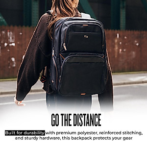 Solo New York UBN701-4 17.3 Inch Laptop Backpack, Black, 17.5 x 11.75 x 8
