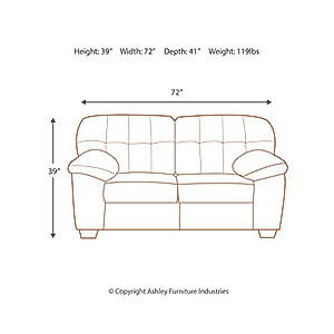 Signature Design by Ashley Accrington Plush Loveseat with Tufted Back, Brown