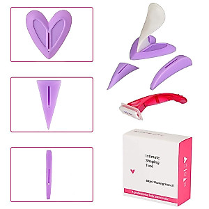 Bikini Trimmer Shaver for Women Privates Hair Shaver, LITOON Bikini Privates Shaving Stencil Female Privates Secret Intimate Shaping Tool (Heart + Straight + Triangle (Set))