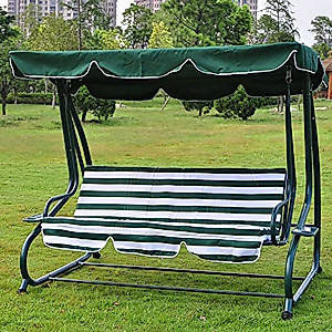 MSRRY Patio Swing Canopy Replacement Top Cover, Replacement Cover for Swing Canopy,Swing Hammock Garden Seater Sun Shade，Green(Size:Chair Cover 150 * 150 * 10cm)