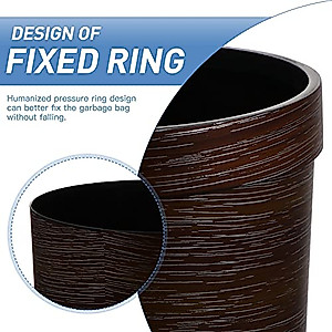 NUOBESTY Plastic Trash Can Bin Wastebasket Wood Grain Garbage Container for Bathroom Kitchen Laundry Room Home Office Dorms Rubbish Box 27. 5x21. 2x21. 2 cm Black