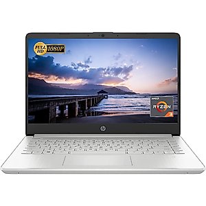 HP 14 Laptop, 14" FHD Display, AMD Ryzen 3 3250U Processor, 16GB DDR4 RAM, 512GB PCIe SSD, USB Type-C, Wi-Fi, Webcam, HDMI, Windows 11 Home, Silver