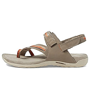 Merrell Terran 3 Cush Convert Post Women Sandals, Nubuck Leather Upper and Adjustable Hook-Loop Closure Moon/Clay 11 M