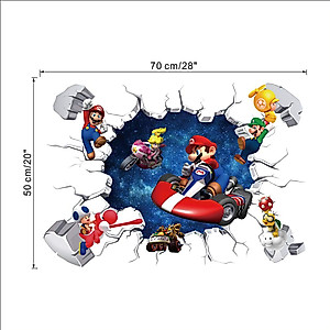 Mario Game Sticker Children's Cartoon Bedroom Background Wall Decoration Self-Adhesive Wall Sticker PVC (Mario A)